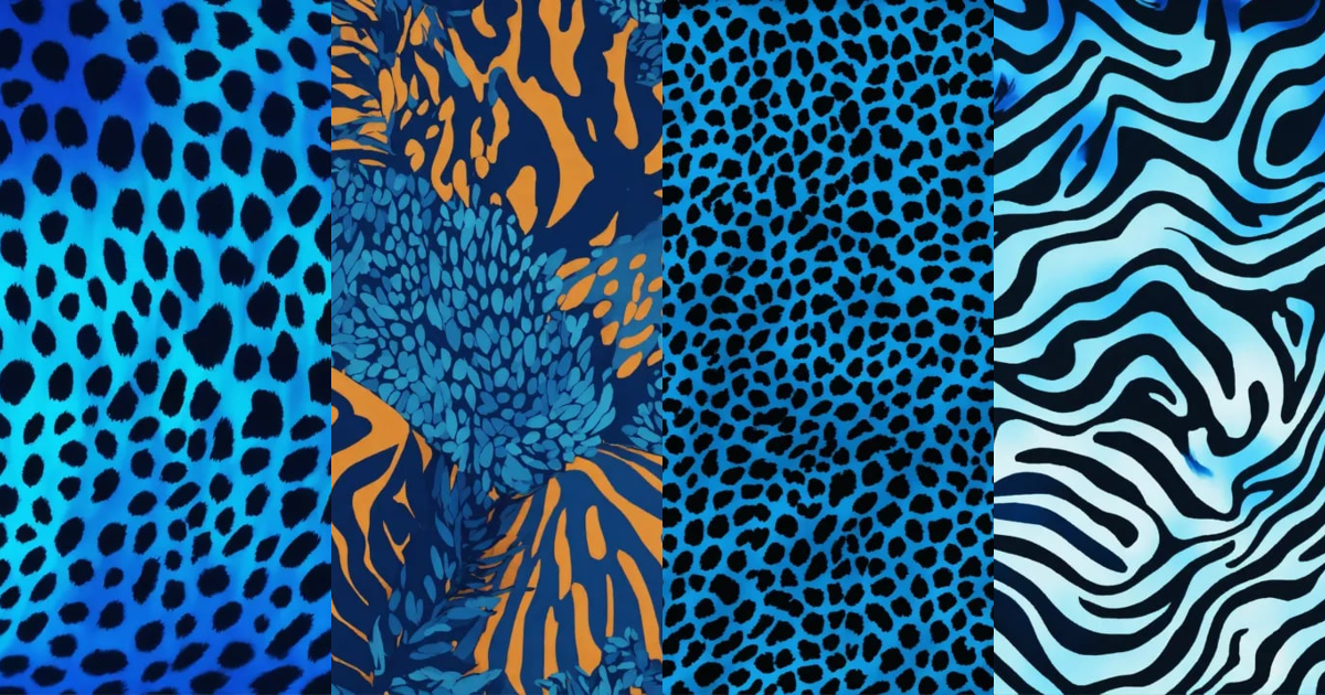Lexica - Blue color animal print background