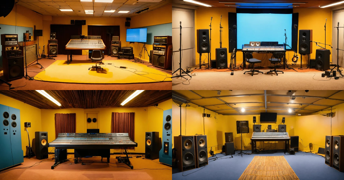 Lexica - Show camera angle from floor to ceiling. 4 different angles of ...