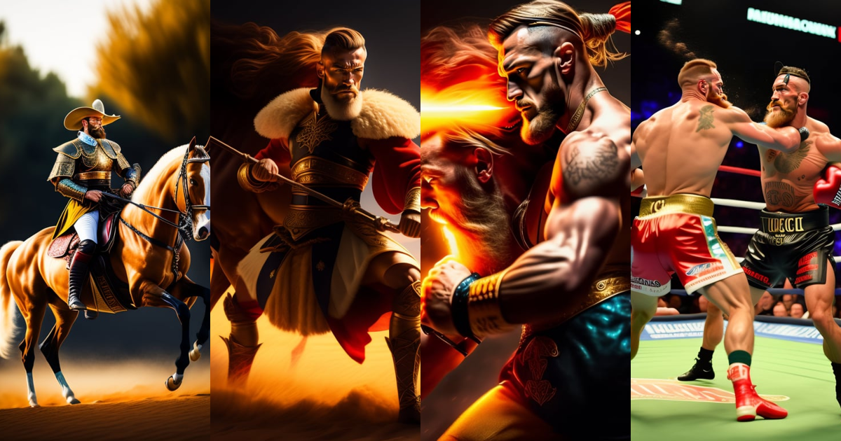 Lexica - Don Quixote fighting Conor McGregor