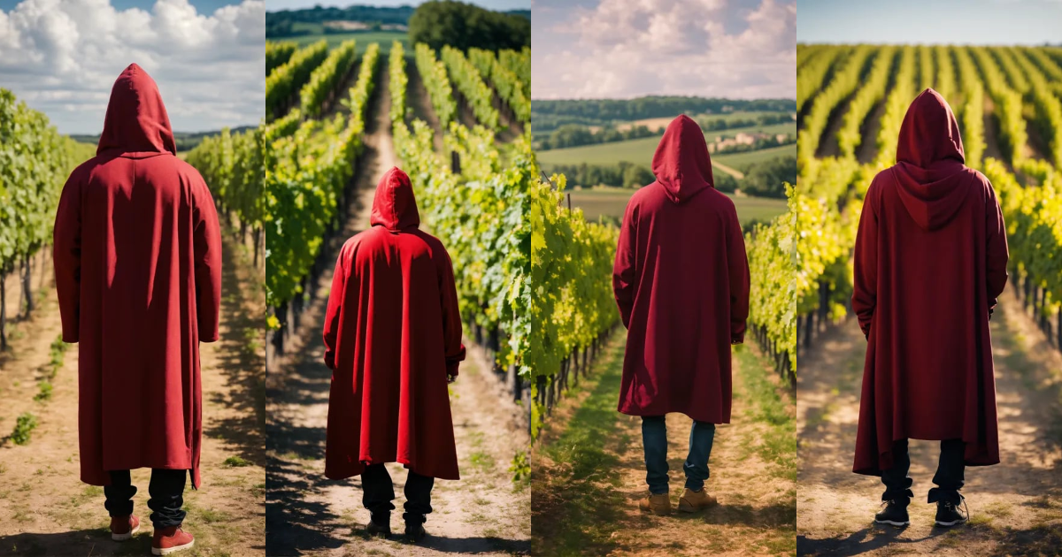 Lexica - A hooded medieval dressed rapper from behind on chilling on a ...