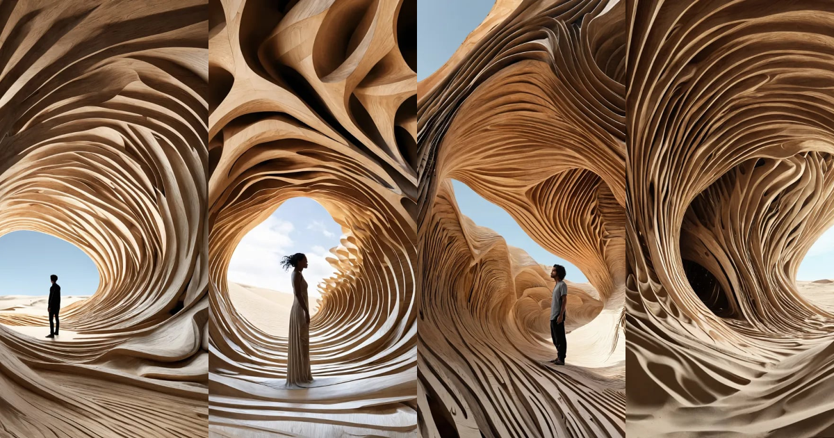 Lexica - A person standing inside of a wooden structure, infinite ...