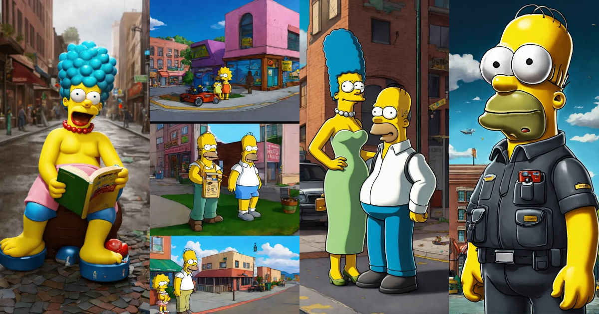 Lexica - The simpsons controling the world, hyper realistic