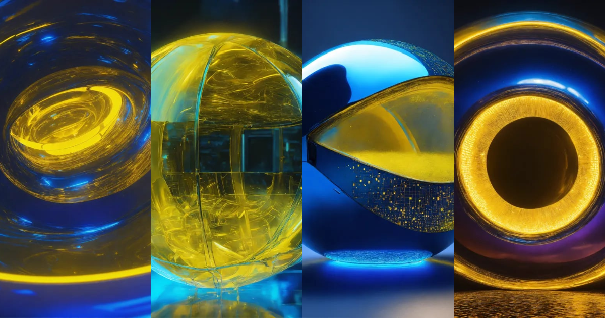 Lexica - Metallic and clearly surface, vivid tones of blue and yellow ...