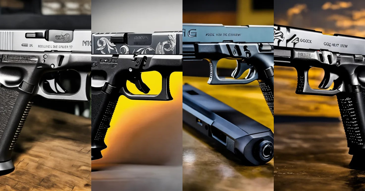 Lexica - ((SIDE-VIEW)) an extremely detailed a pistol Glock 17 Gen4 is ...