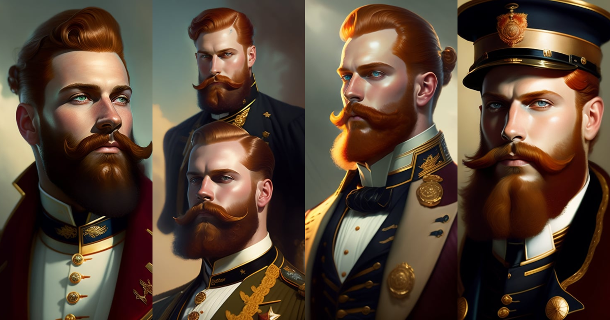 Lexica - Lovecraftian portrait of a 1920s captain with full beard ...