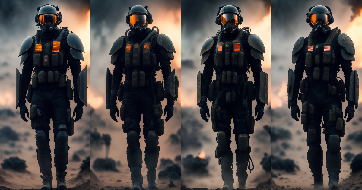 Lexica - A cyber warrior in a burnt land, extremely highly detailed ...
