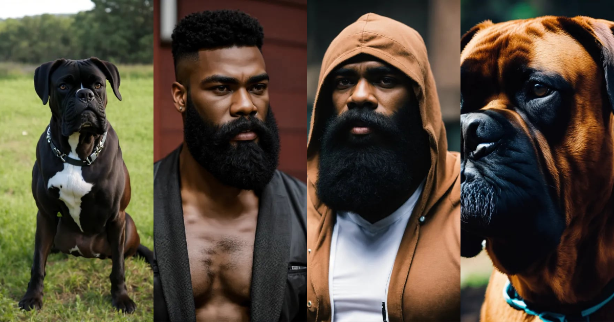 Lexica - Black boxer with a big beard