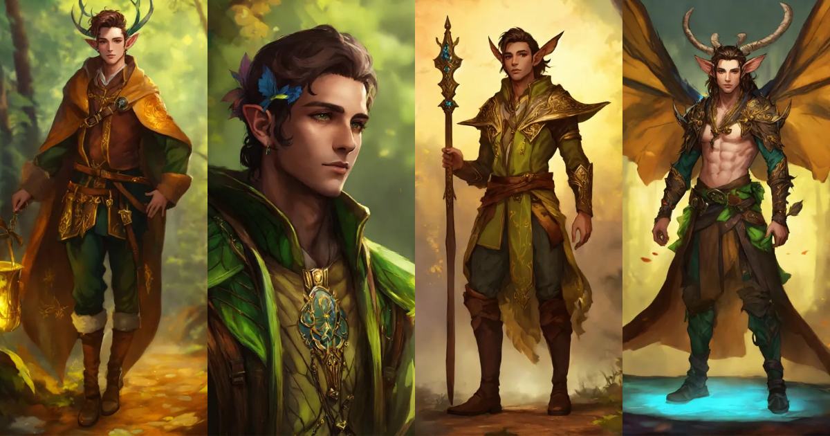 Lexica - A male fey, concept art