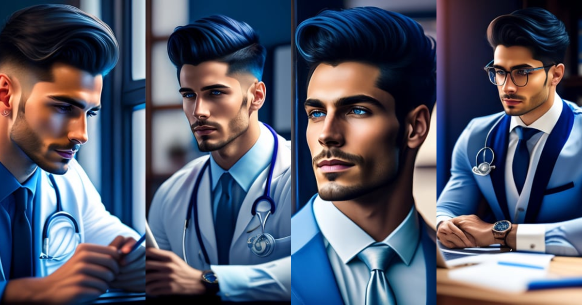 Lexica - A young modern and sophisticated man doctor, blue tones ...