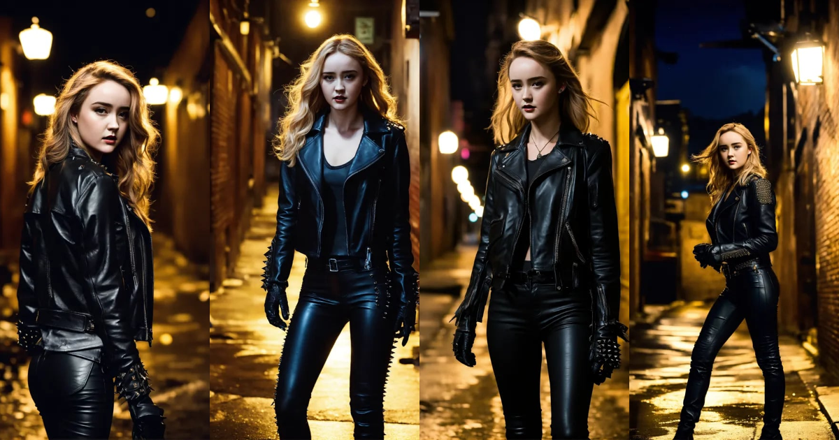 Lexica - Kathryn Newton gothic walking in a dark alley wearing black ...