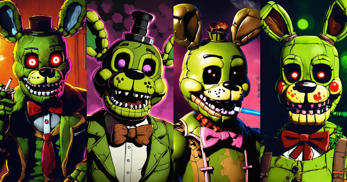 Lexica - Springtrap from five nights at freddies smoking a blunt.