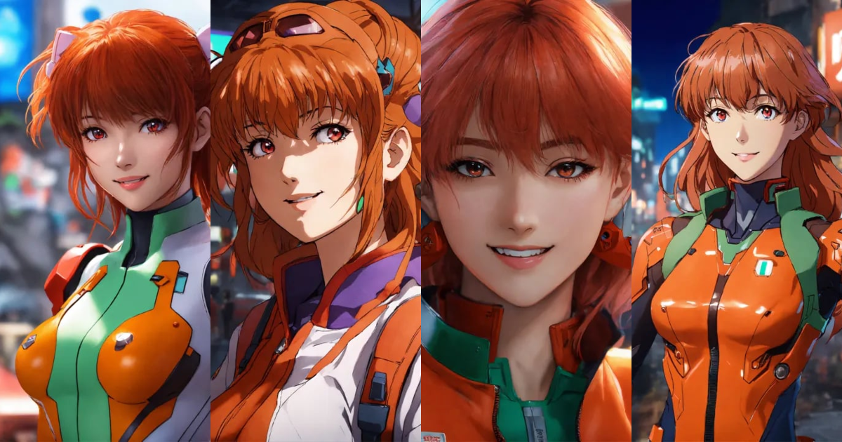 Lexica - Anime art of Asuka from Neon Genesis Evangelion, beautiful ...