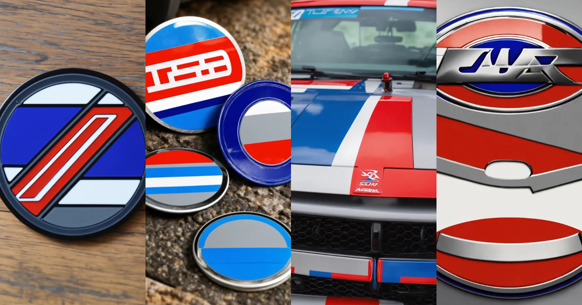 Lexica - Car badge access sticker for motorsports venue, red, white and ...