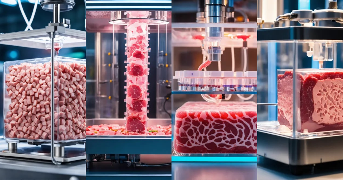 Lexica - Small cube of artificial meat in a futuristic scientific ...