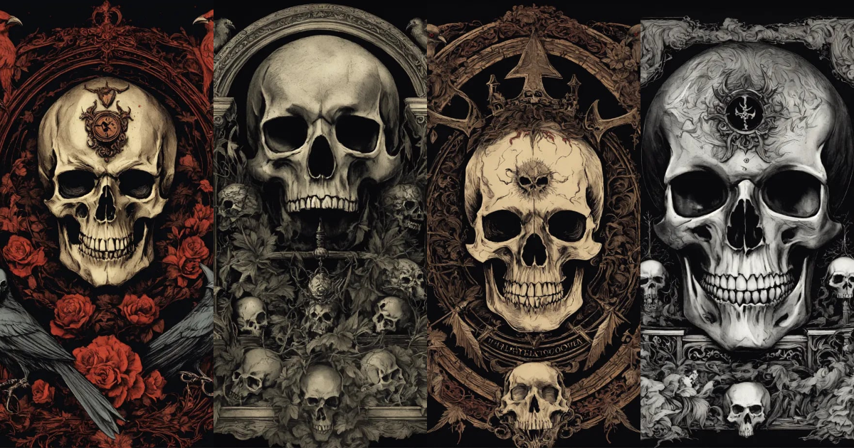 Lexica - Victorian style, satanic symbols, angry vampire skull, crow ...