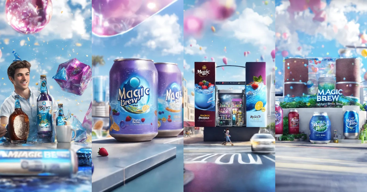 Lexica - Photorealistic advertisement for magic brew beverage