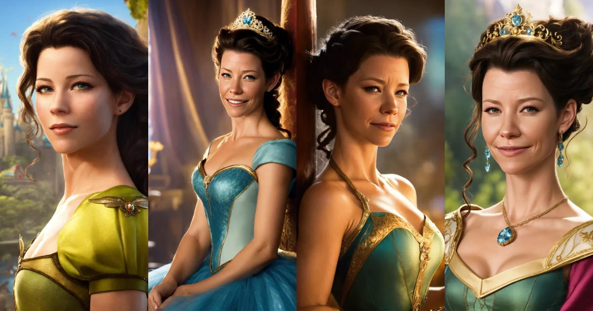 Lexica - Evangeline Lilly as a Disney princess, Pixar, animation