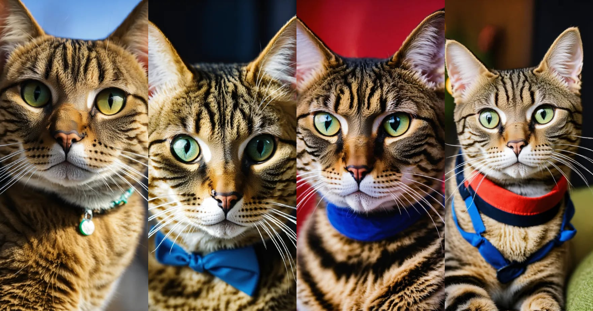 Lexica - A tabby cat with a nose of Borat