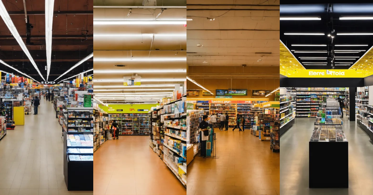 Lexica - A photo of a large electronic components store. The store is ...