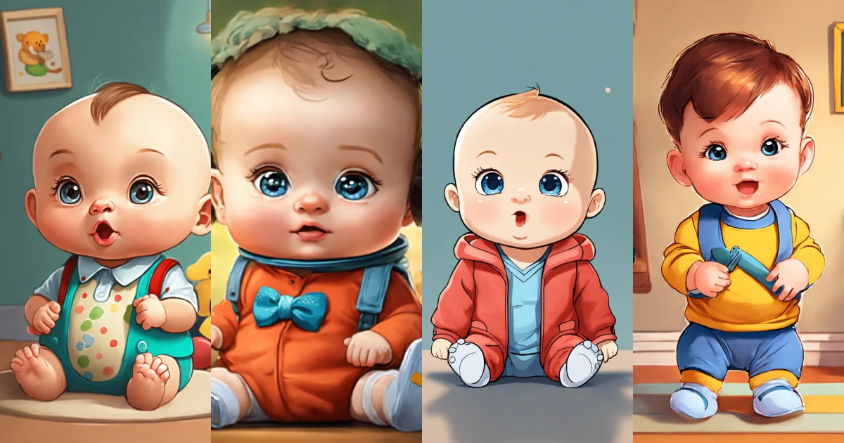 Lexica - Smart baby, cartoon, simple, no body