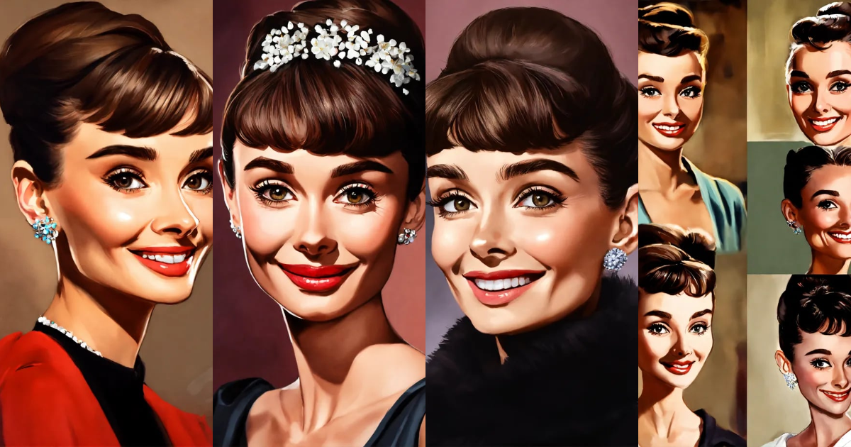 Lexica - Caricature animation portrait Audrey Hepburn
