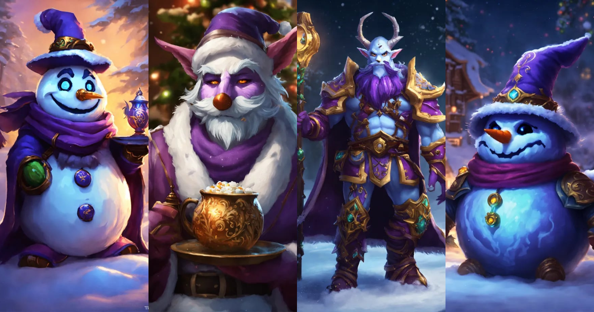 Lexica - A snowman in thé shape of a night elf from World of Warcraft ...