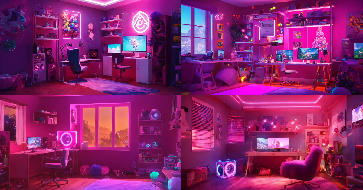 Lexica - Cute air-haired woman, streamer, gamer, streamer’s workplace ...