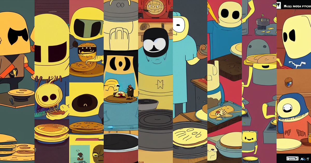 Lexica - Mf doom making pancakes in style of adventure time, animation ...