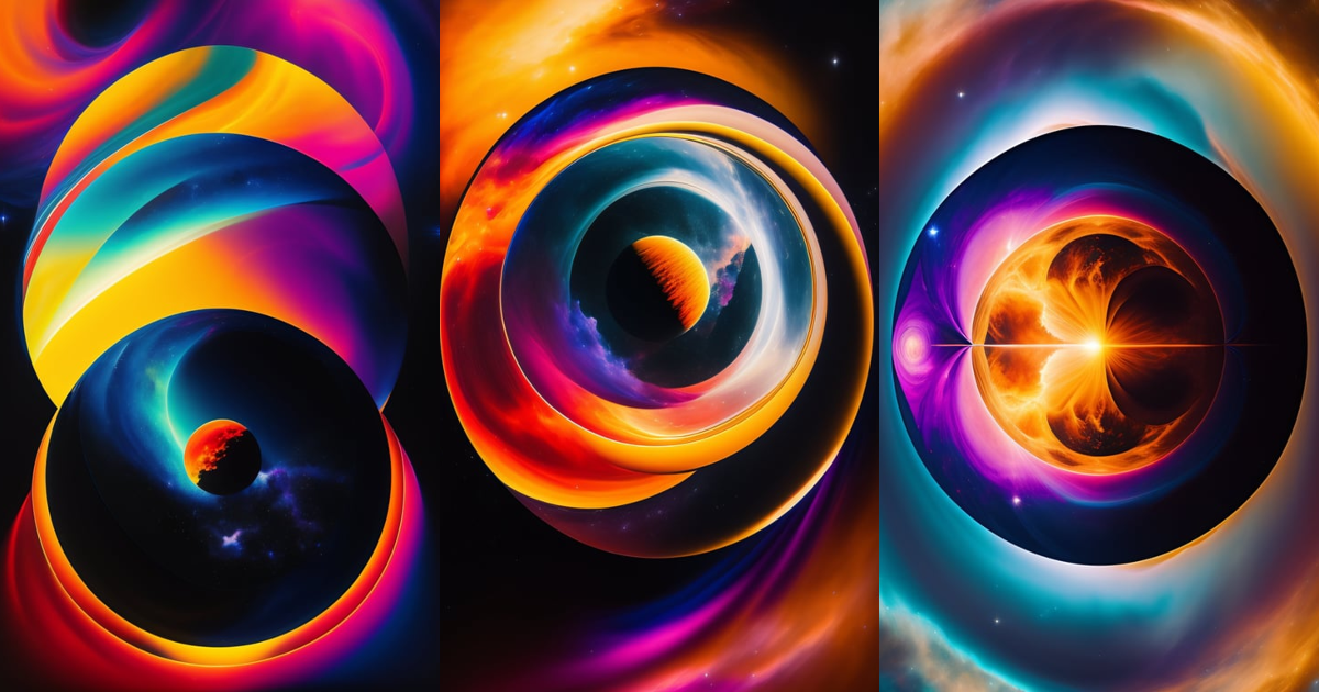 Lexica - Cubist rendition of a reflective sphere in a nebula