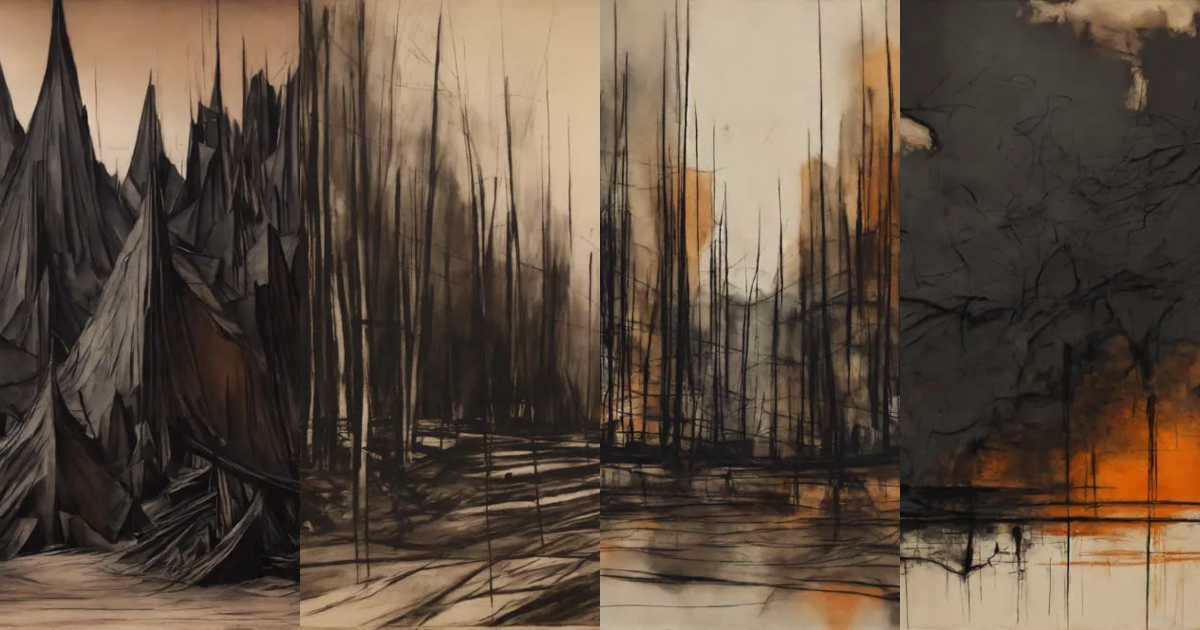 Lexica - An abstract charcoal drawing work of art