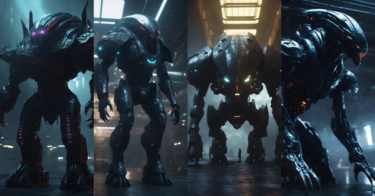 Lexica - Futuristic, dark, menacing environment, colossal armored alien ...