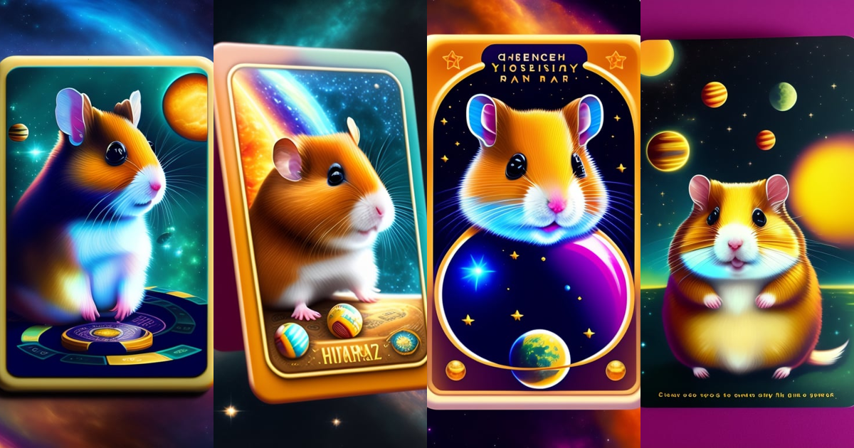 Lexica - Board game card with hamster on it, space background with ...
