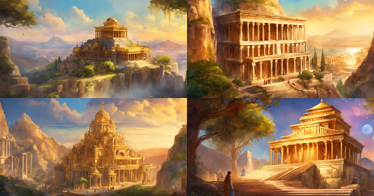 Lexica - In the ancient Greek city, high atop a serene hill, stands the ...