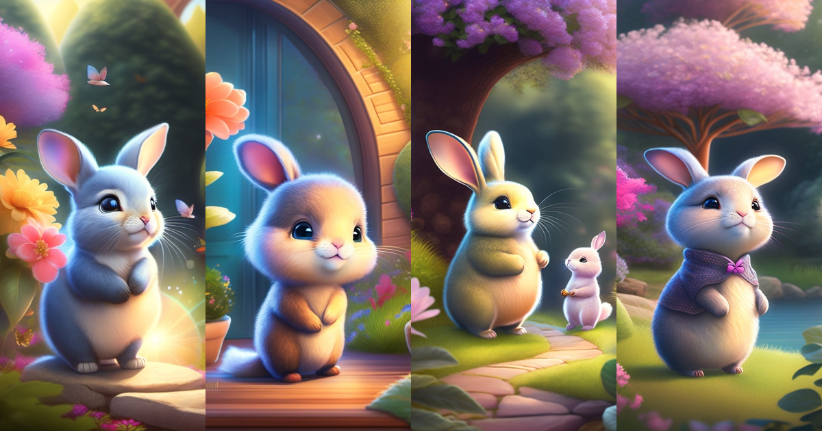 Lexica - Rosie the little rabbit and her friends entered the garden ...