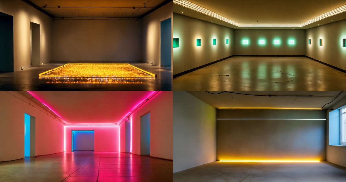 Lexica - LED lights, art, installation, minimalism, empty room only ...