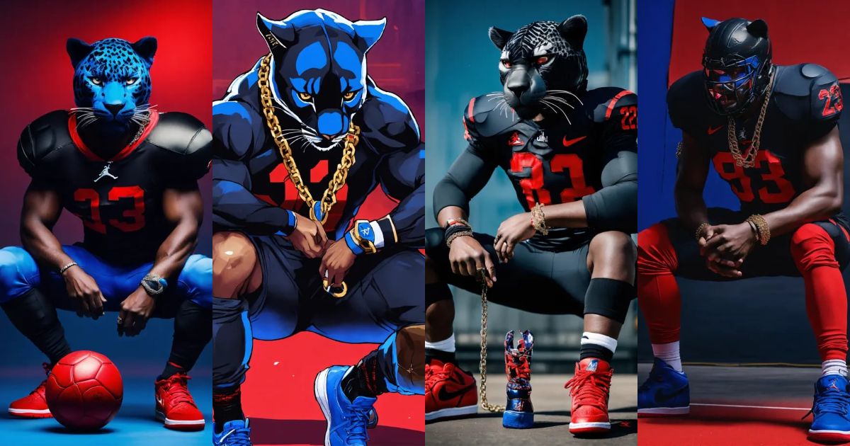 Lexica - An image of a full body panther mascot in the color black ...