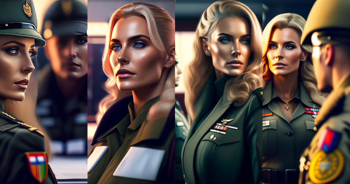 Lexica - A sexy, Polish female military general with long blonde hair ...