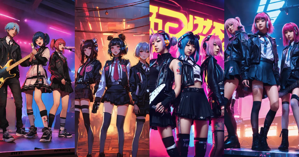 Lexica - Cyberpunk J-pop band with 3 members school girl, cutesy band ...