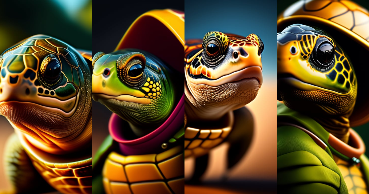 Lexica - Portrait of a turtle Pixar style