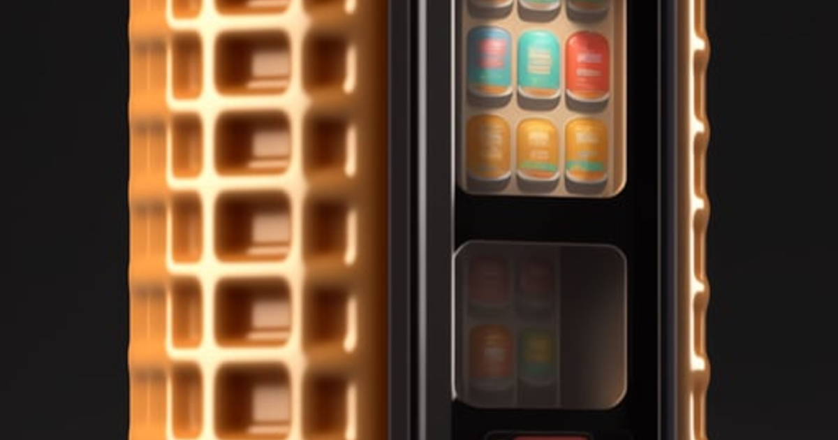 Lexica - A waffle vending machine, cute. Concept art render, intricate ...