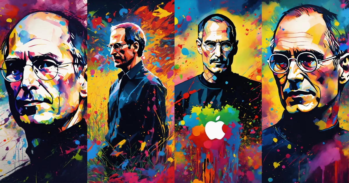 Lexica - A painting of 'Steve Jobs' running in a field, trend in ...
