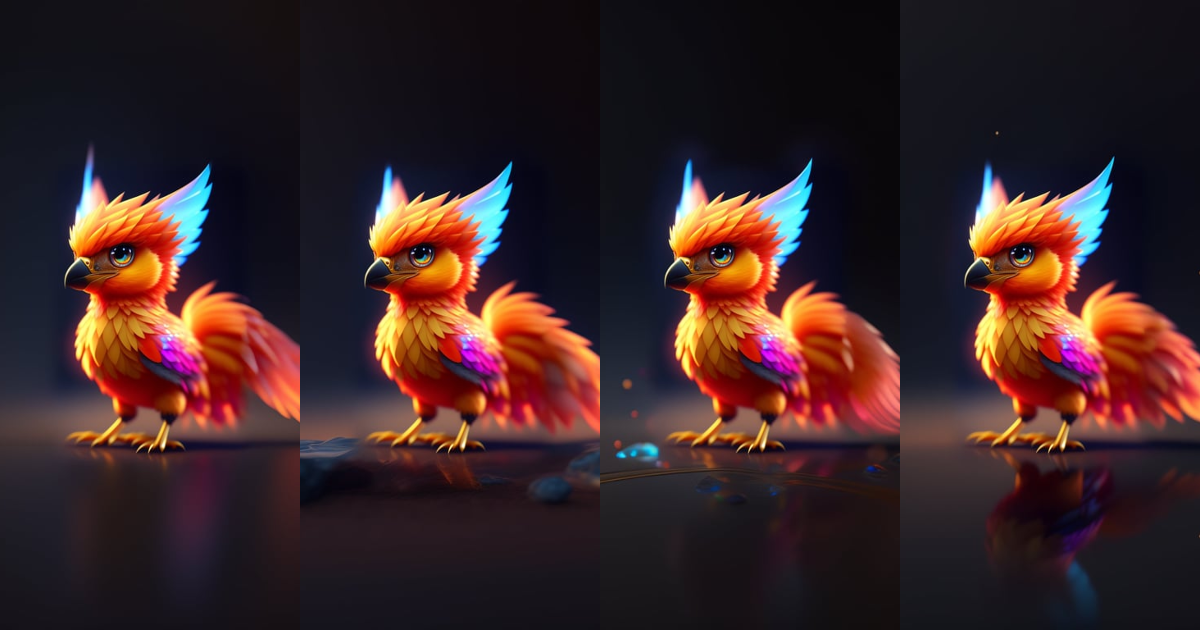 Lexica - A cute adorable baby phoenix made of crystal ball with low ...