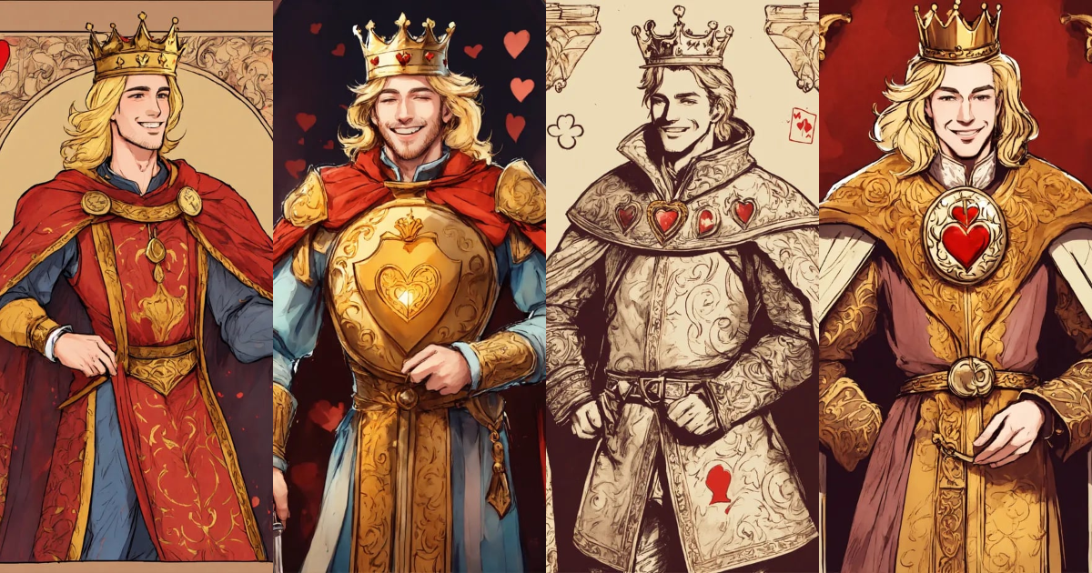 Lexica - Sketch of handsome smiling blonde king with a fancy medieval ...