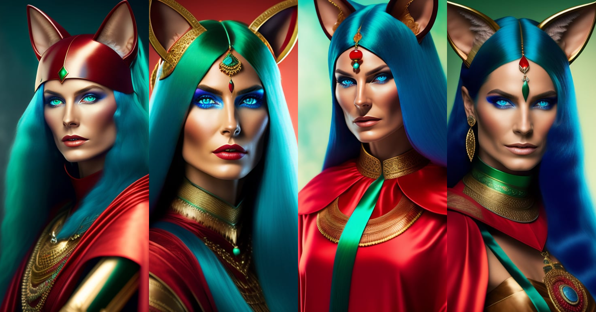 Lexica - A portrait photo of a red skin humanoïd, female, with cat ears ...