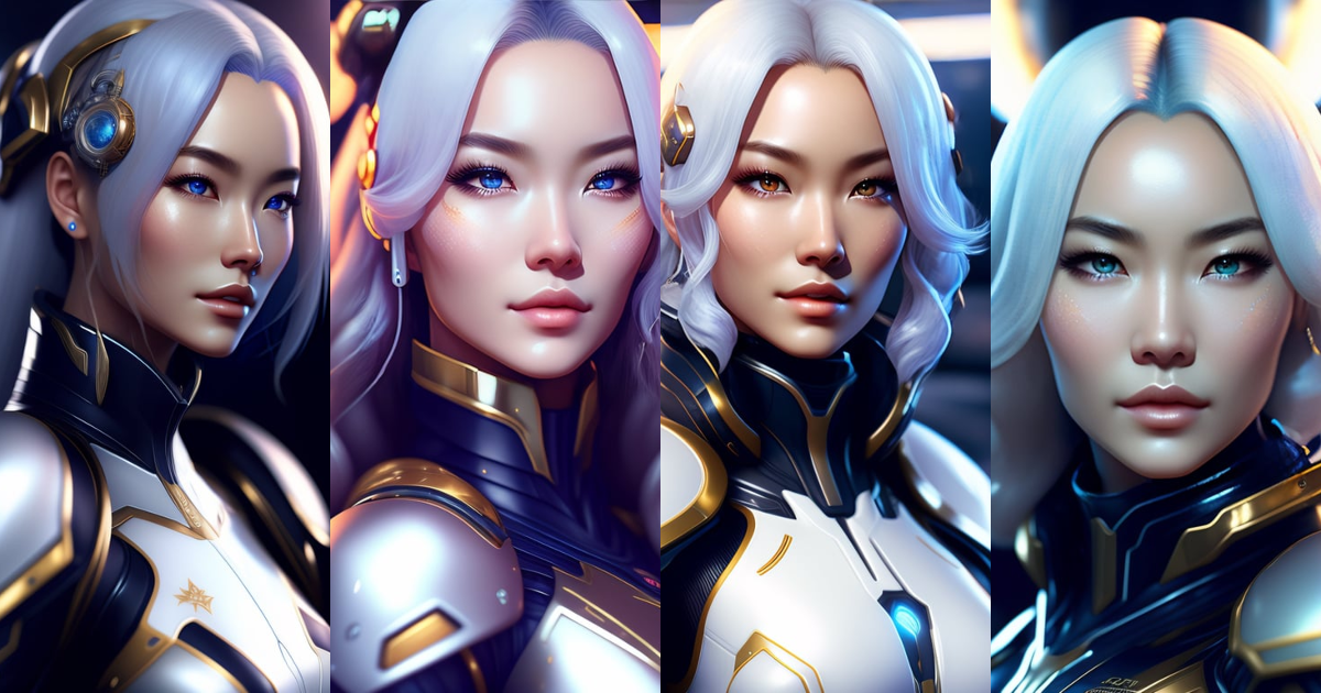 Lexica - Detailed portrait of perfect android girl, warframe armor ...