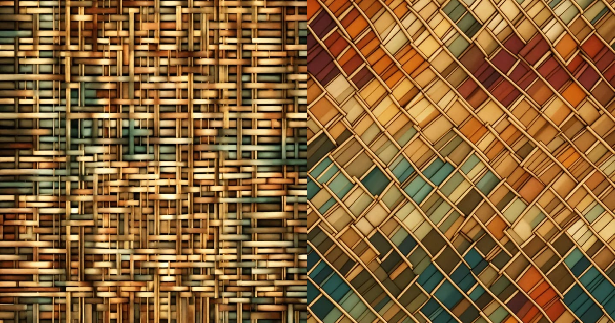 Lexica - Basketweave pattern in luxurious colors, microscopic print