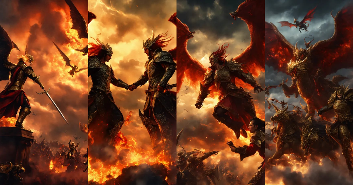 Lexica - Armies of angels and vampires fighting in the skytwo smoke ...