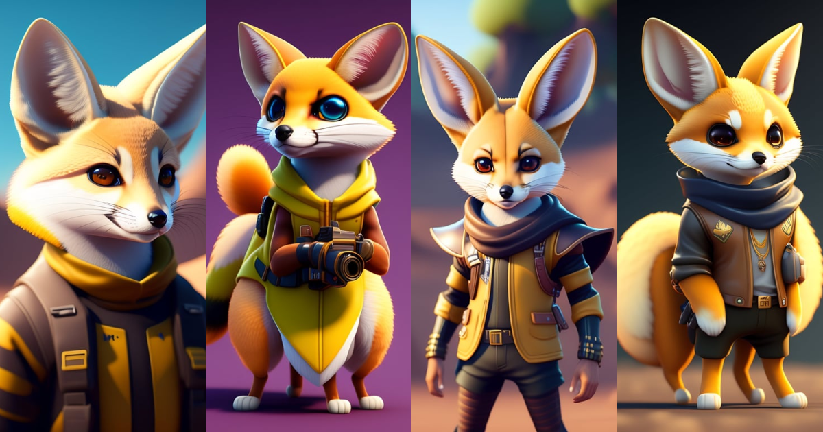 Lexica - Fennec fox , as fortnite character