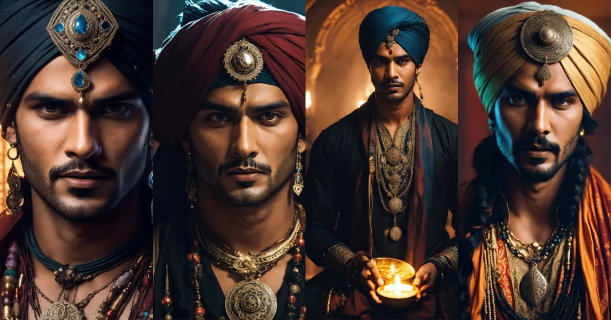 Lexica - Young handsome Evil Indian male warlock, supernatural amulet ...