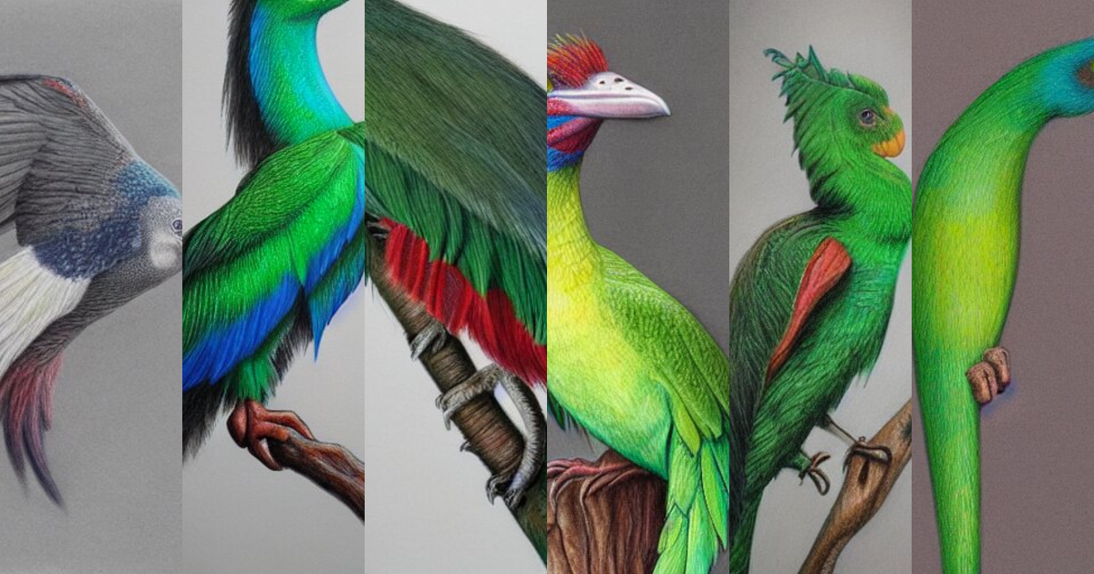 Lexica - A full body realistic coloured pencil drawing of a quetzal ...